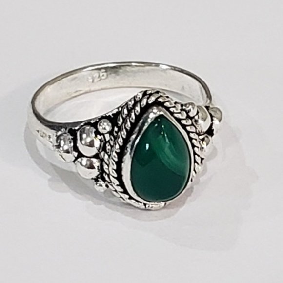 Hand Crafted | Jewelry | Natural Green Onyx Gemstone 925 Silver ...